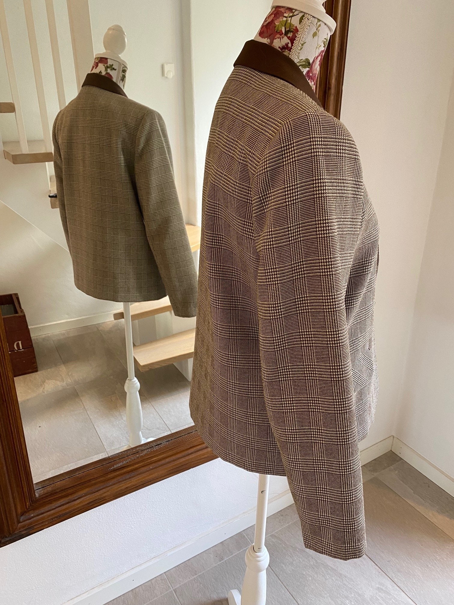 Vintage Tweed Jacket From the 1980s, Plaid Wool Tweed Blazer Jacket ...