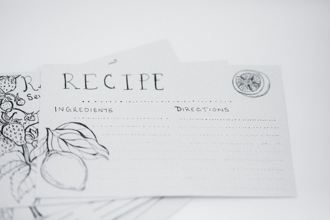 Molly Suzanne Co | Pack of 25 | Modern Rustic Recipe Cards | 4x6 Recipe Cards | Double Sided ...