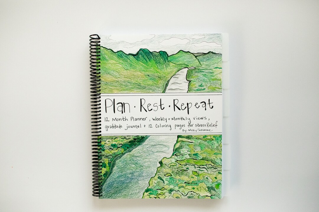 Molly Suzanne Co | Plan | Rest | Repeat | Yearly Planner - Etsy