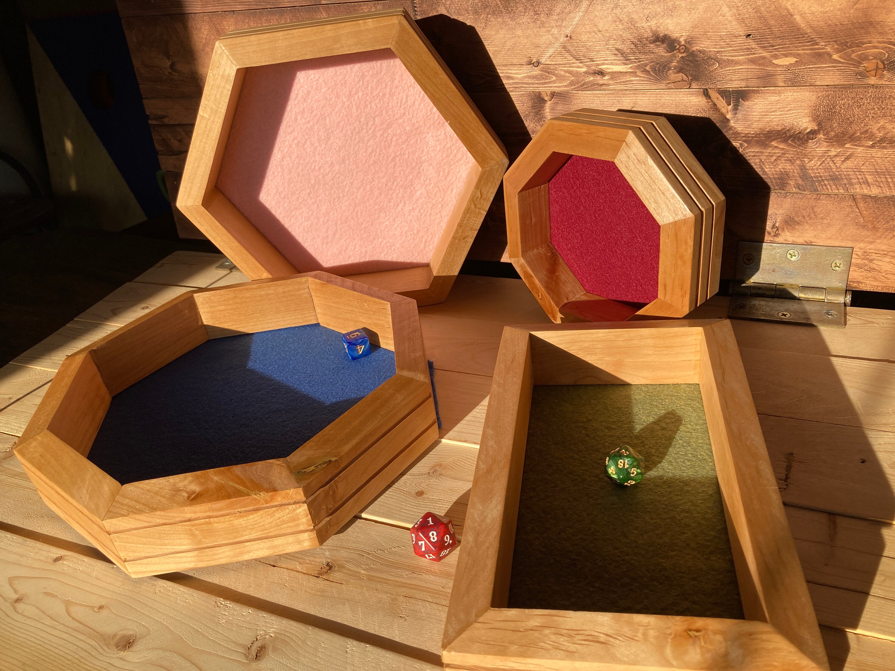 Mini Octagon Wooden Dice Tray: Handcrafted Hardwood - Etsy