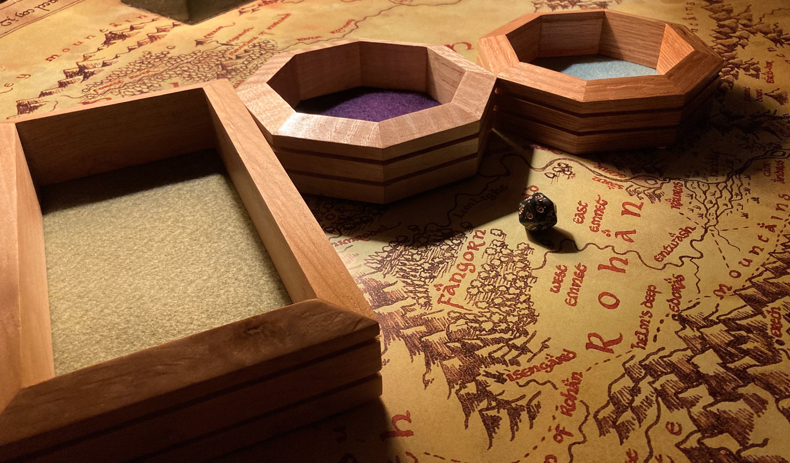 Mini Octagon Wooden Dice Tray: Handcrafted Hardwood - Etsy
