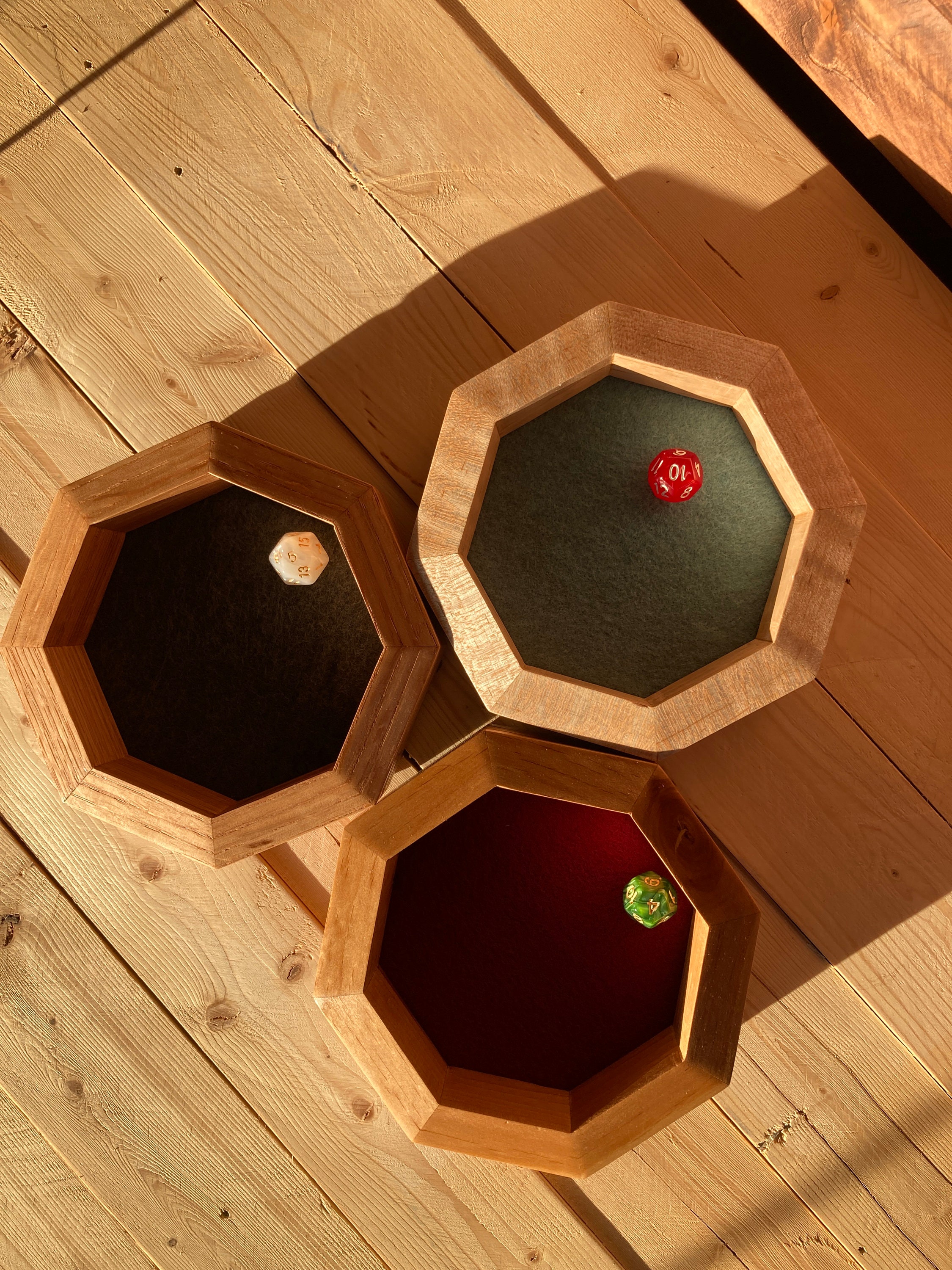 Mini Octagon Wooden Dice Tray: Handcrafted Hardwood - Etsy