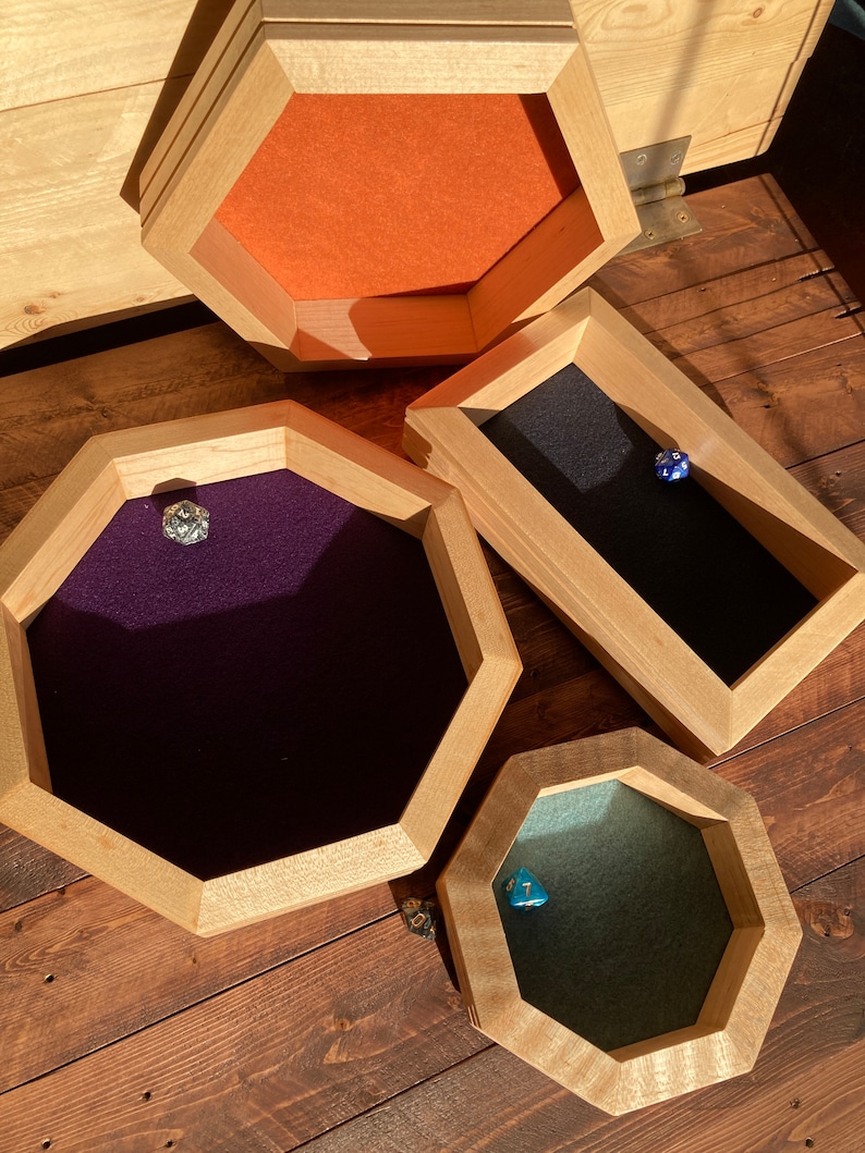 Mini Octagon Wooden Dice Tray: Handcrafted Hardwood - Etsy