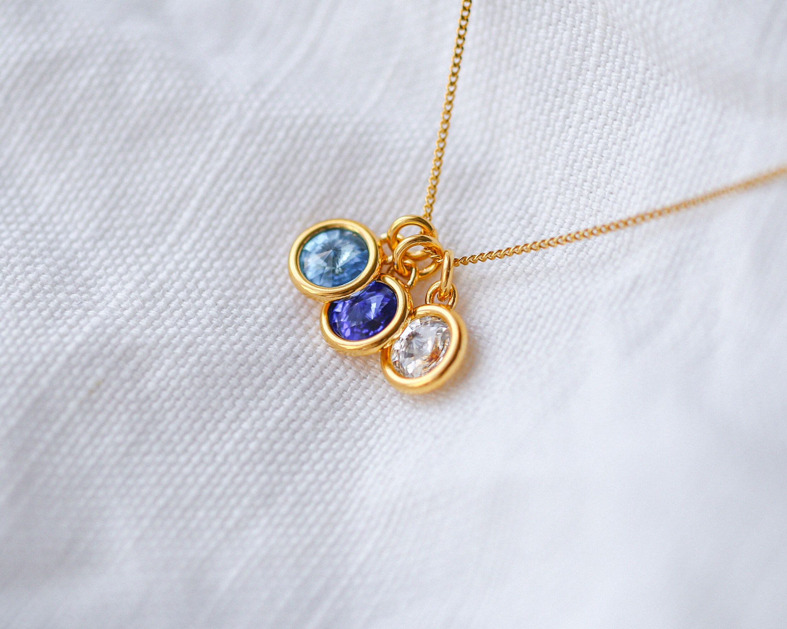 Mothers birthstone necklace 3 stones store