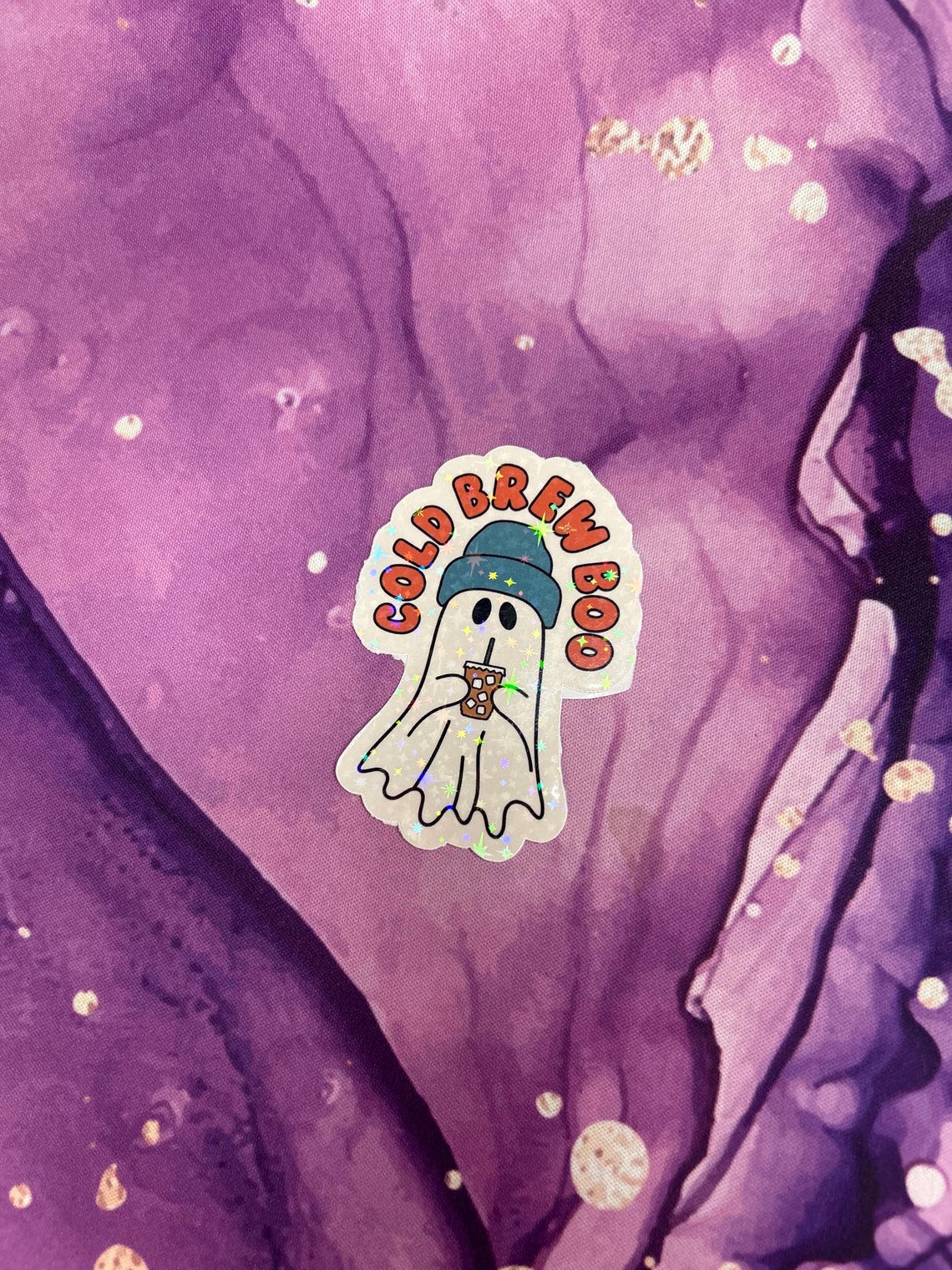 Holographic Cold Brew Boo Ghost Sticker Cold Brew Boo Ghost Holographic ...