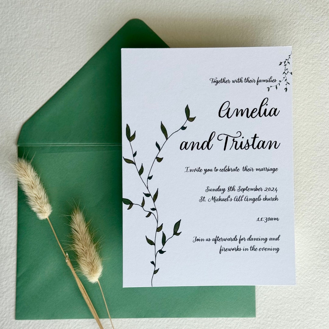 Wedding Invitation, Vine Collection, Wedding Invite and Information ...