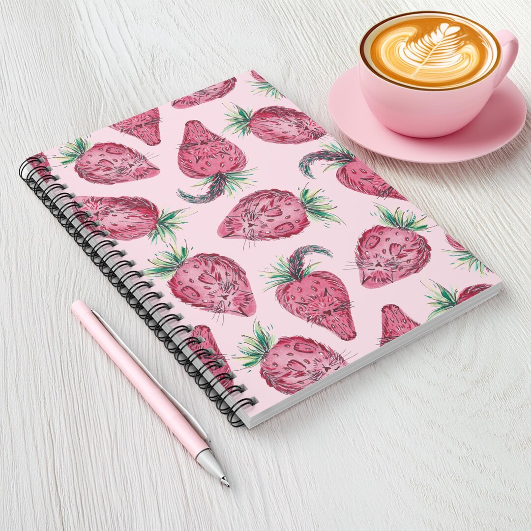 Paw-berries Notebook: Lined Pages Spiral Bound, Fruity Cat Theme - Etsy