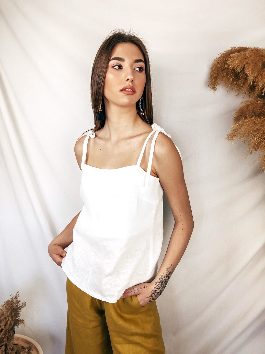 Linen Tank Top / Linen Cami Top KALA - Etsy