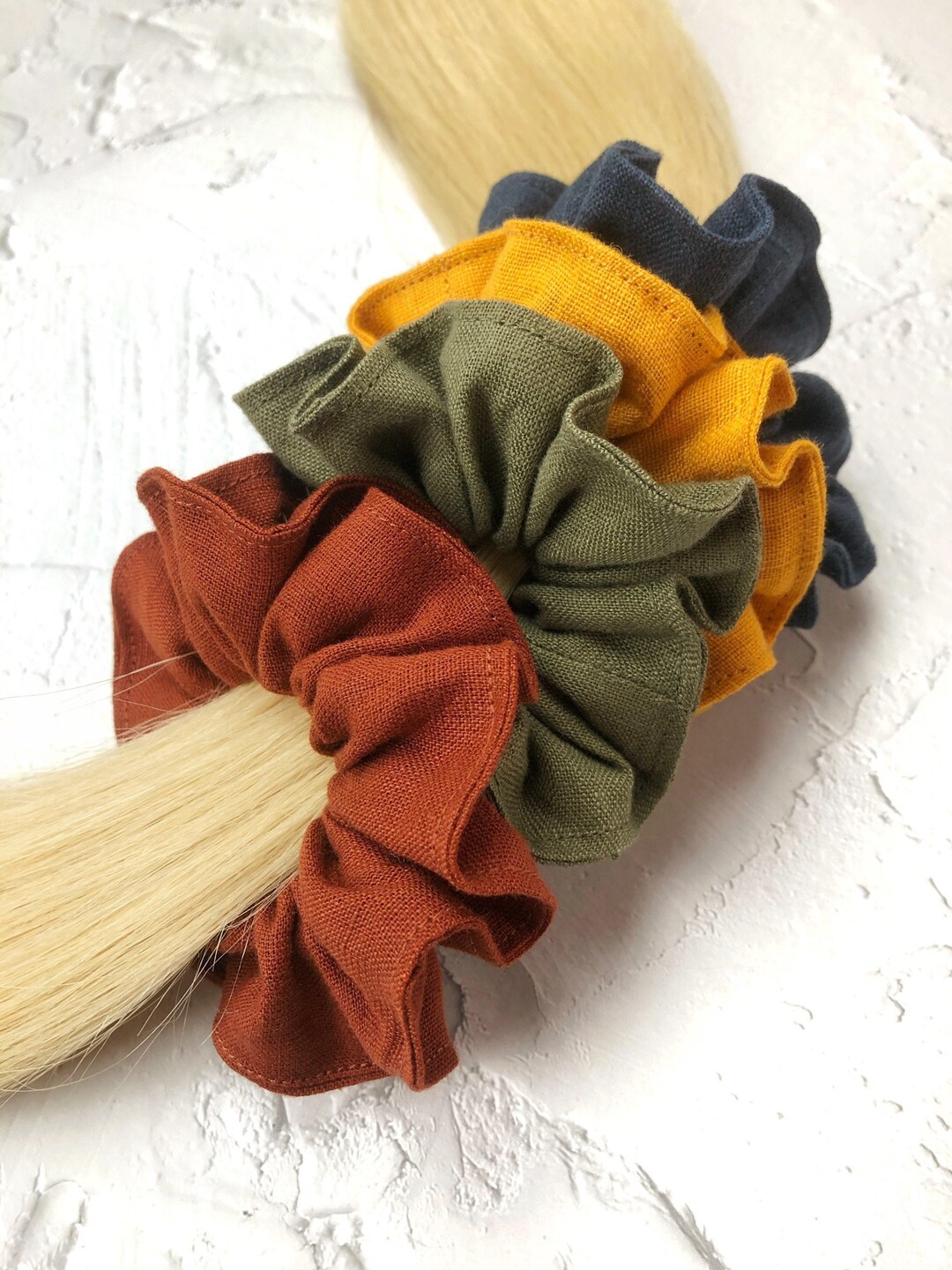 Organic Linen Scrunchies Bundle / Set of 4 - Etsy