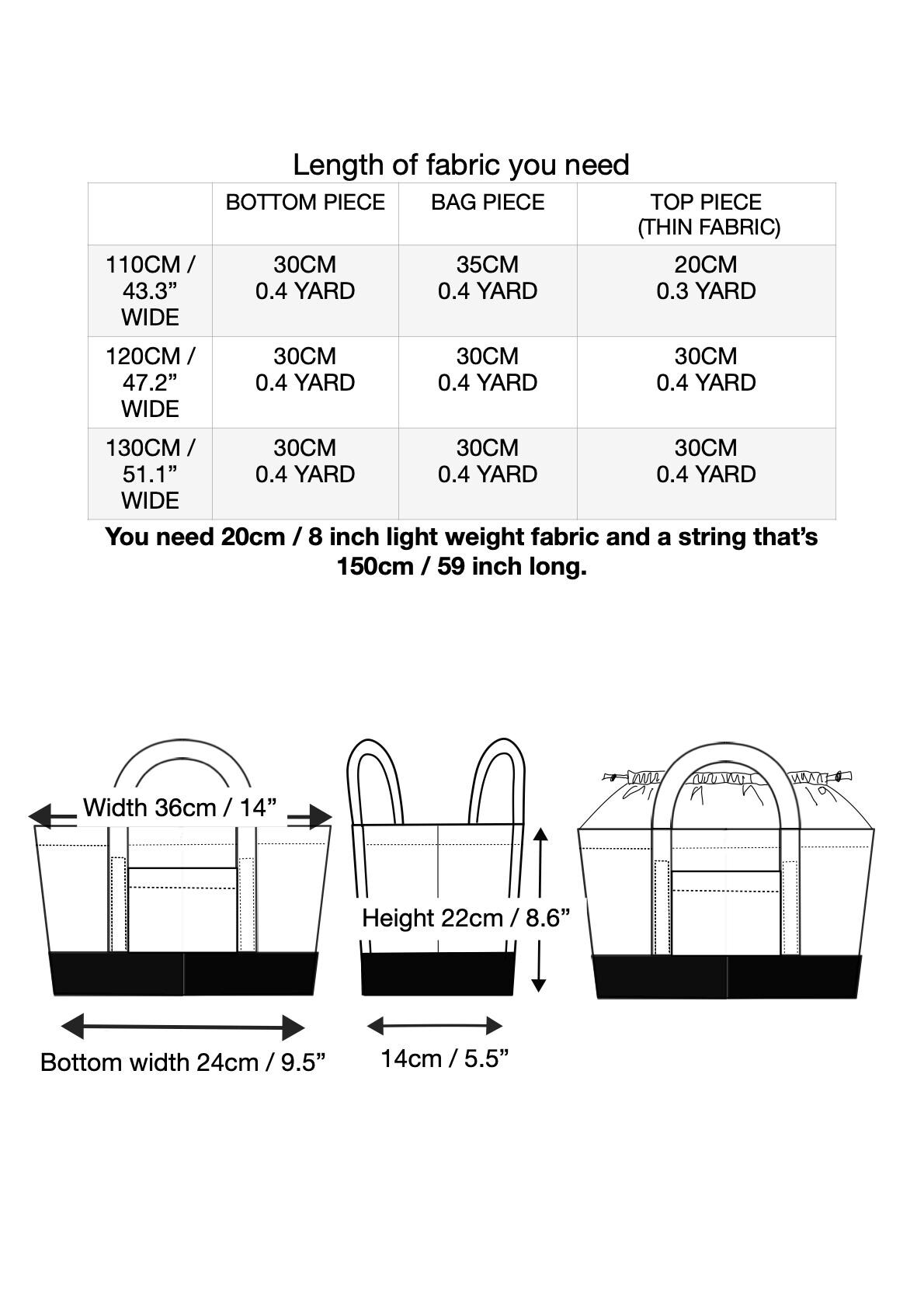 PDF Digital Download Mini Tote Bag Sewing Pattern A4 and LETTER Size - Etsy