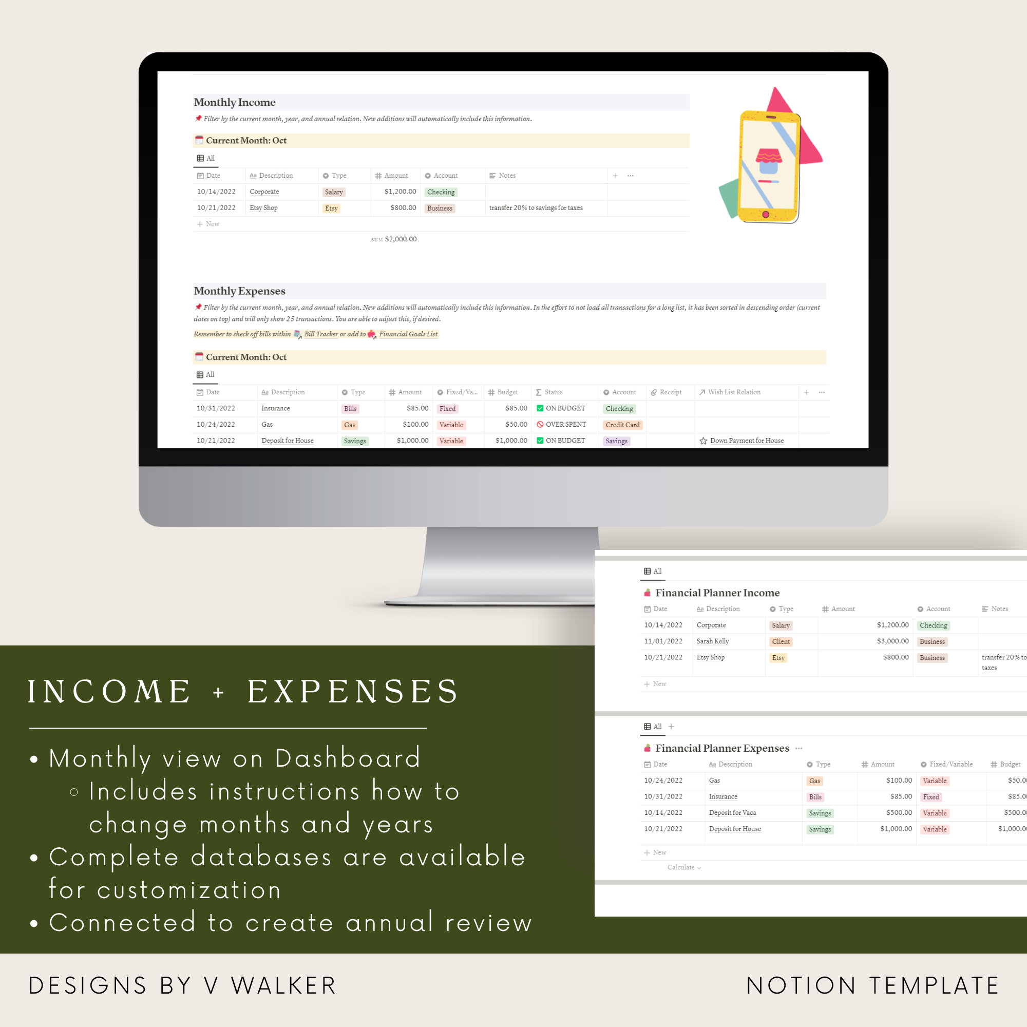 Notion Template Financial Planner Digital Download Notion - Etsy