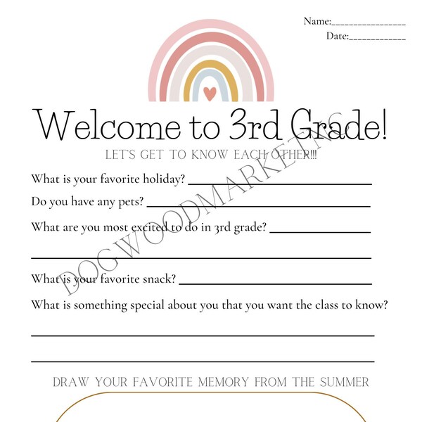 Third Grade Worksheets - Etsy