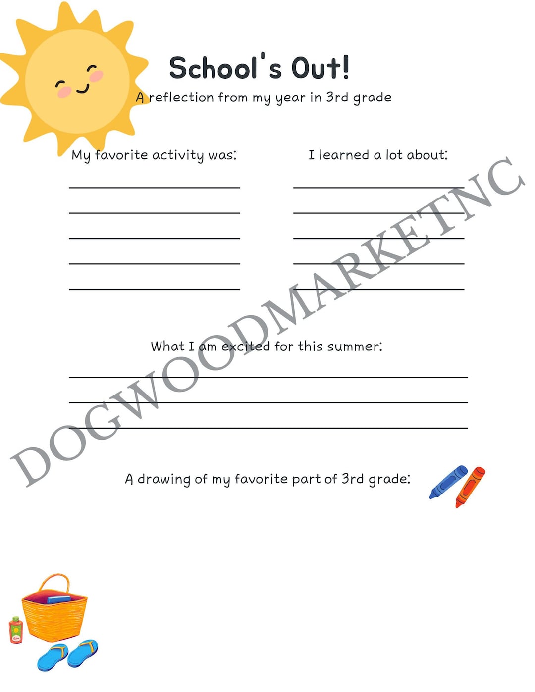 3rd Grade End of School Year Activity Worksheet - Etsy