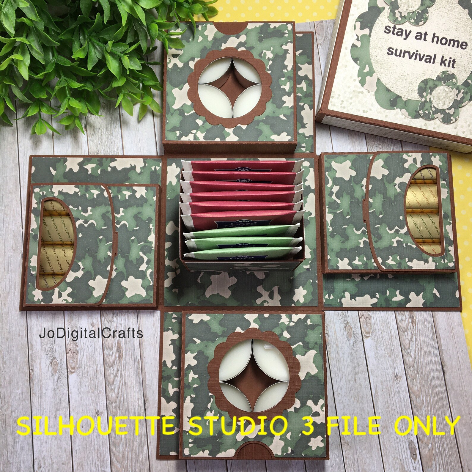 Stay at Home Survival Kit. Exploding Box Digital Cutting | Etsy