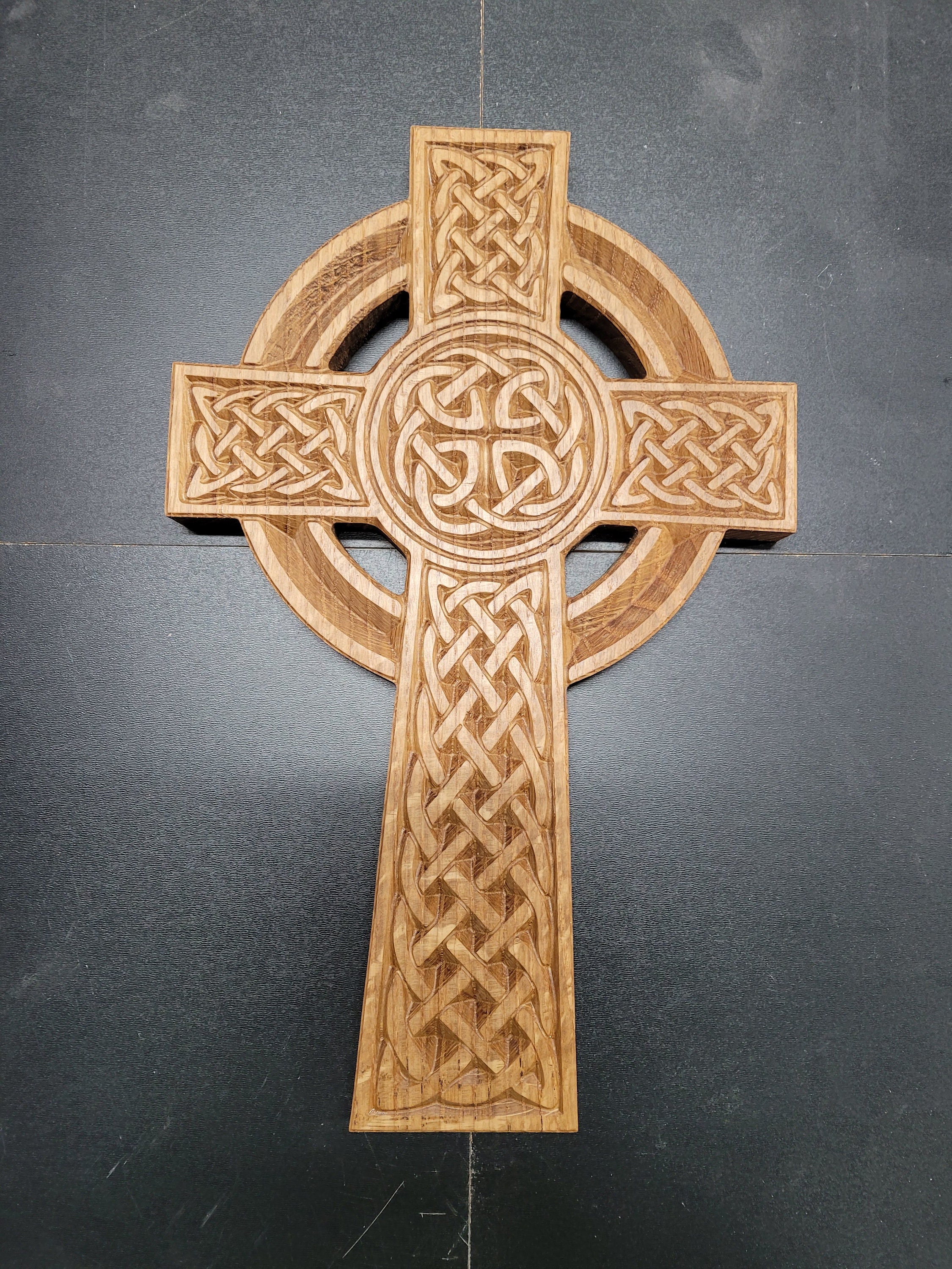 Celtic Cross White Oak Engraved Large - Etsy