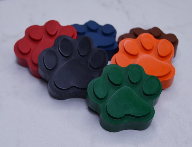 Paw Print Crayons Dog Print Crayon Puppy Print Crayon Party - Etsy