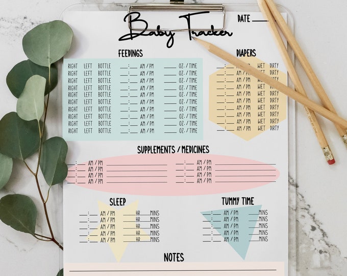 Printable Daily Baby Tracker Everyday Infant Logs for - Etsy