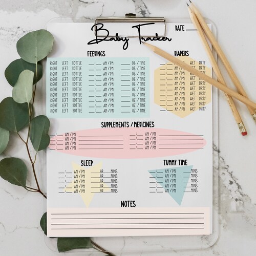 Infant Daily Log Baby Care Tracker - Etsy