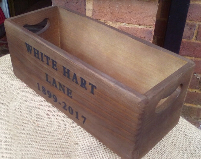 Lovely Rustic Wooden Storage Box With WHITE HART LANE 1899-2017 Makes a ...
