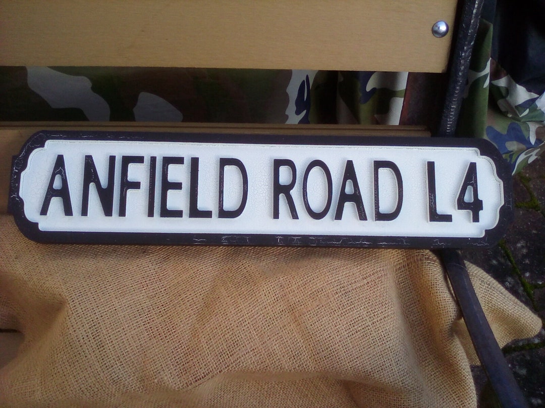 ANFIELD ROAD L4 Retro Style Wooden Football Street Sign. Makes a Great ...
