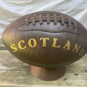 SCOTLAND RUGBY Antique Leather Style Display Ball With Optional Display ...