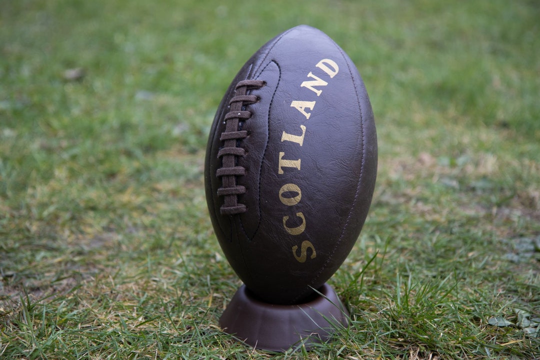 SCOTLAND RUGBY Antique Leather Style Display Ball With Optional Display ...