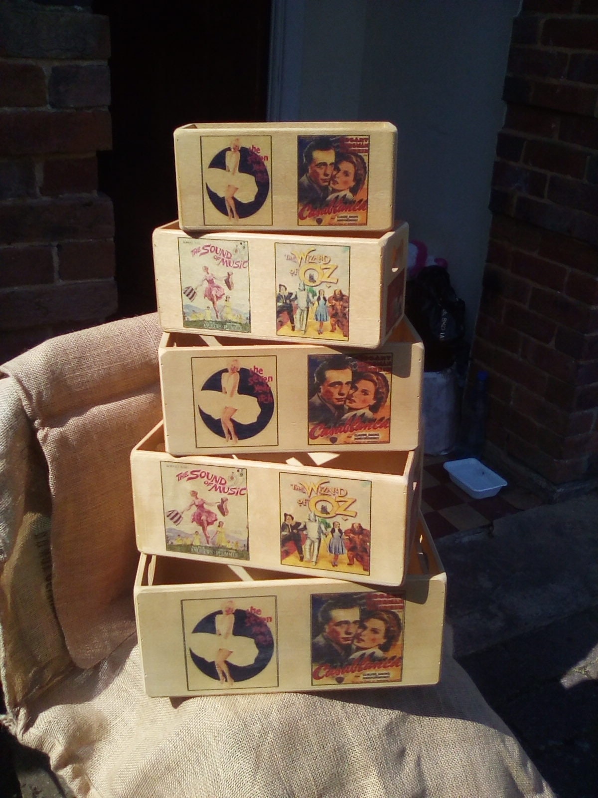 Unique Retro Style Wooden CLASSIC MOVIES Storage Box/crate in | Etsy UK