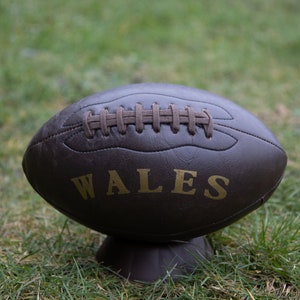 WALES RUGBY Antique Leather Style Display Ball With Optional Display ...