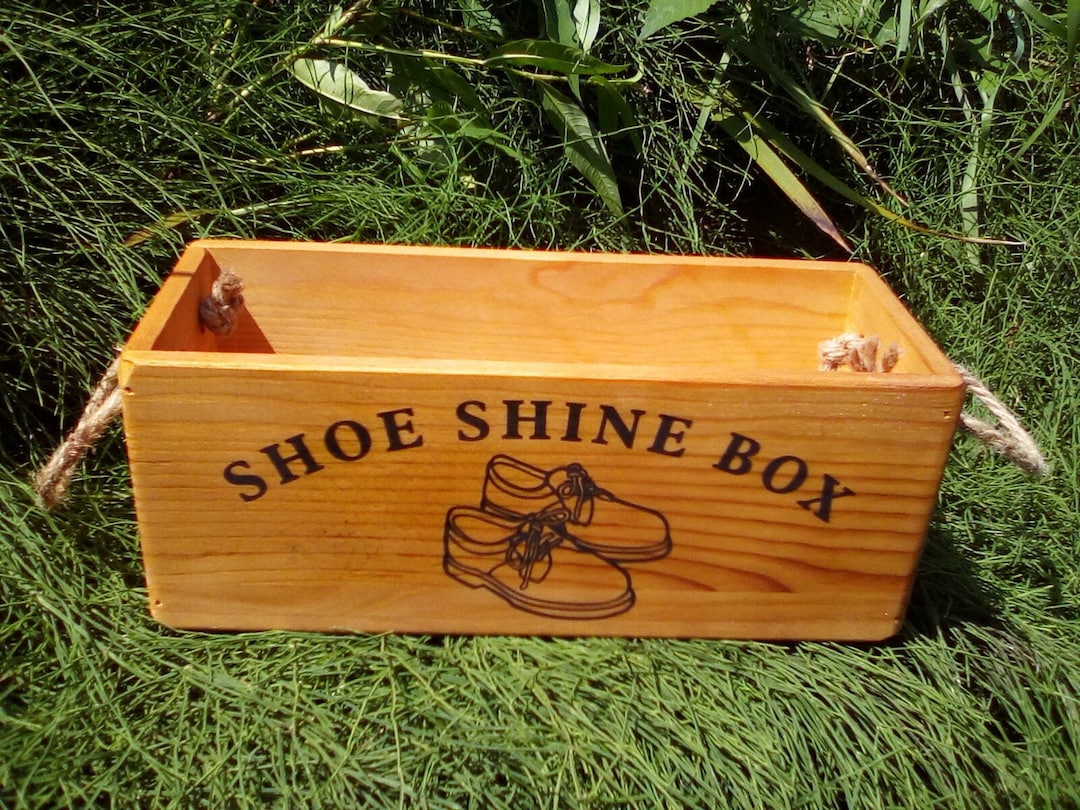 Shoe Shine/boot Cleaning Box. Rustic Wooden Storage Box. Ideal for ...