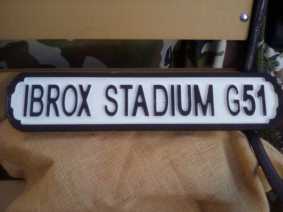 IBROX STADIUM G51 Retro Style Football Wooden Street Sign. - Etsy UK