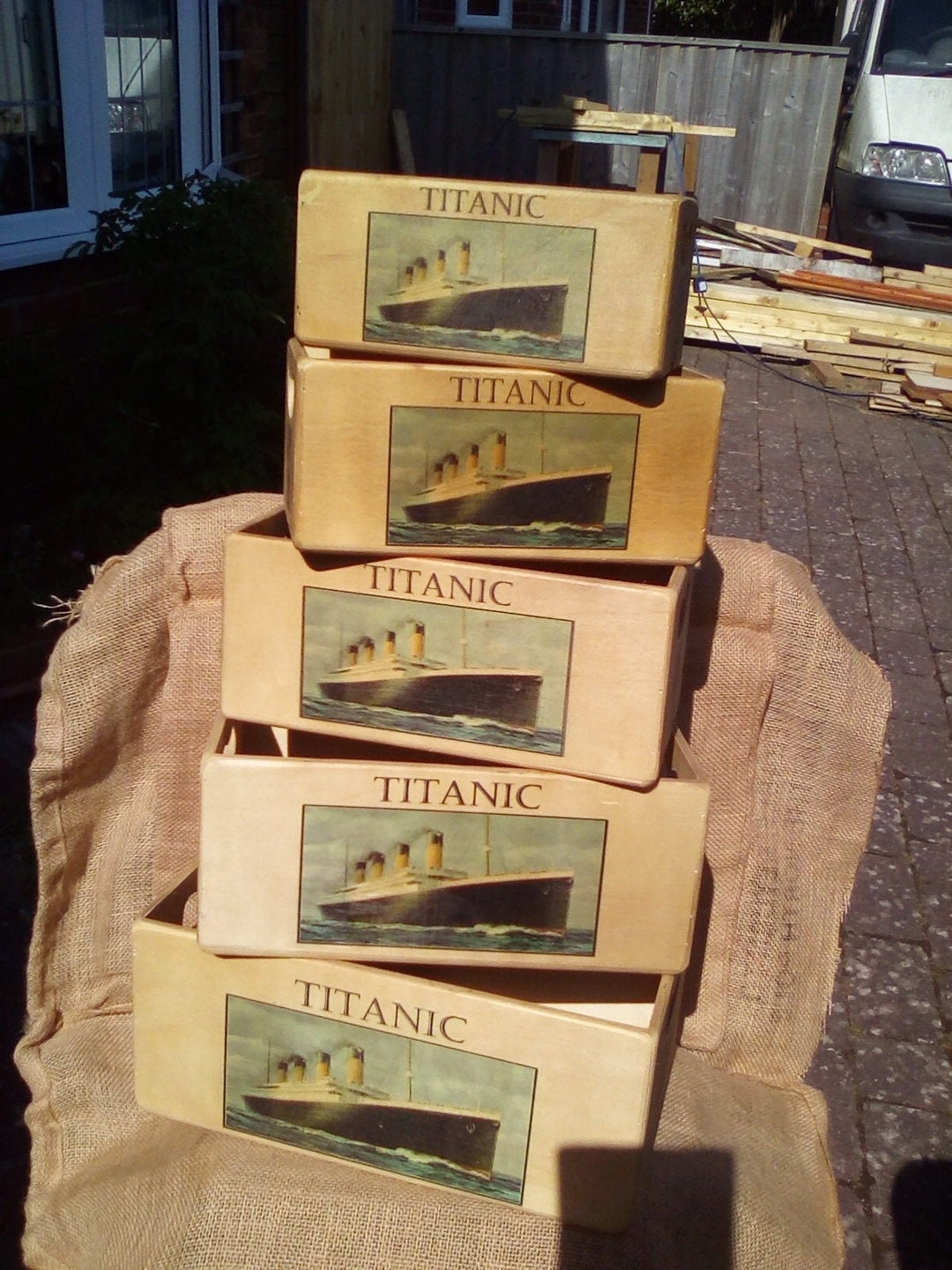 Fantastic Retro Style Wooden TITANIC Themed Storage Boxes/crates ...