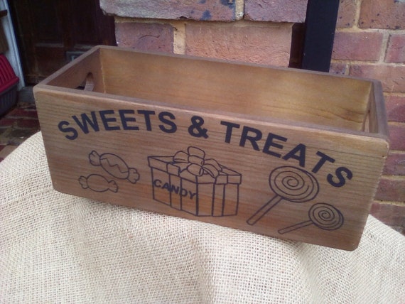 Cute Sweets & Treats Design Rustic Wooden Storage Box. Perfect | Etsy