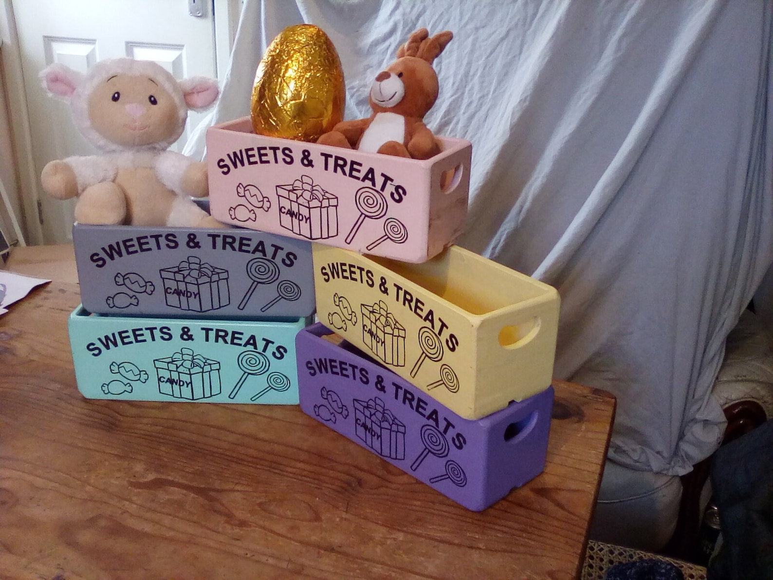 Gorgeous Pastel Coloured Painted Wooden Storage Boxes/crates - Etsy UK