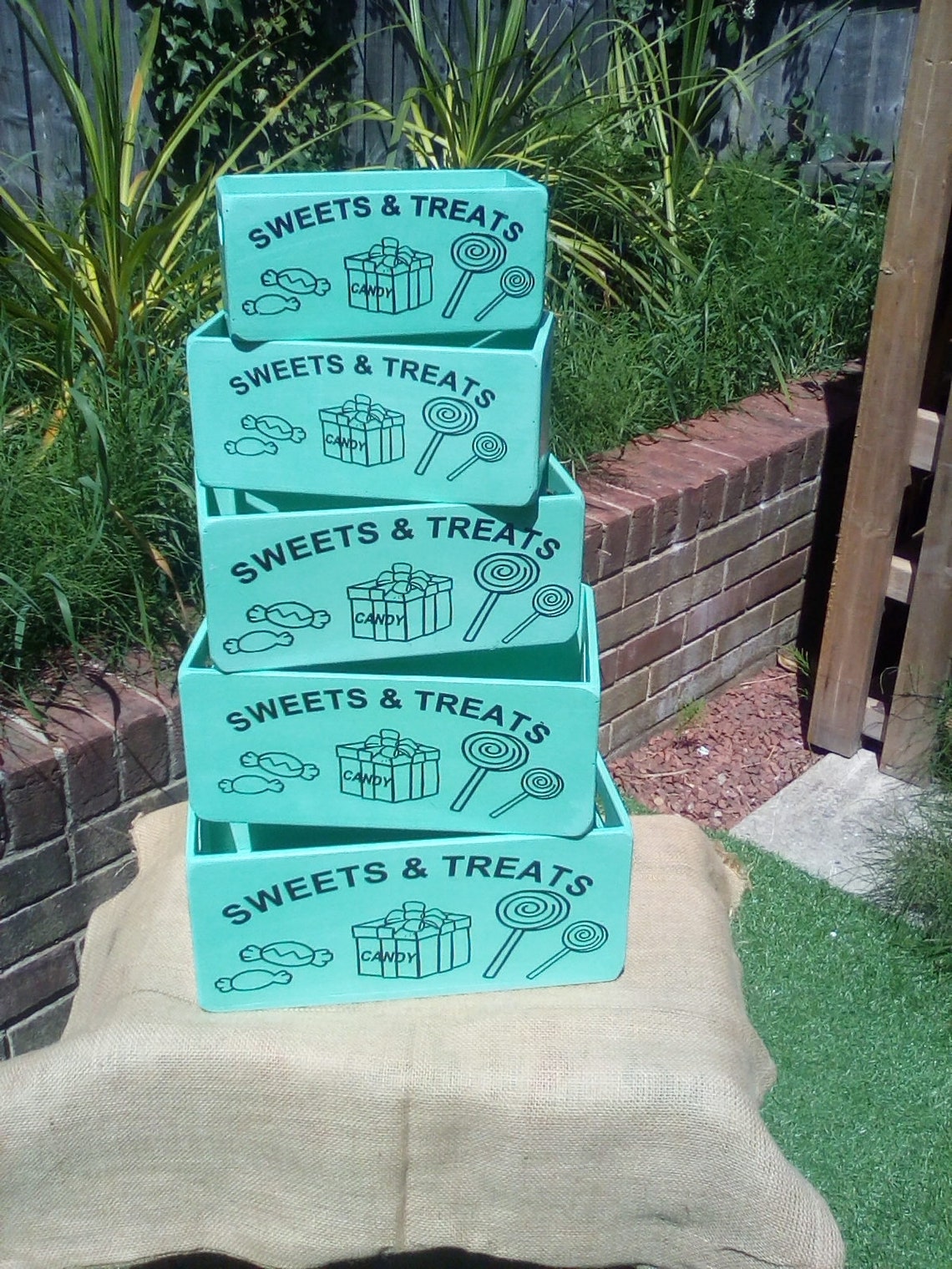 Gorgeous Green Painted Wooden Storage Box/crate With a Cute - Etsy