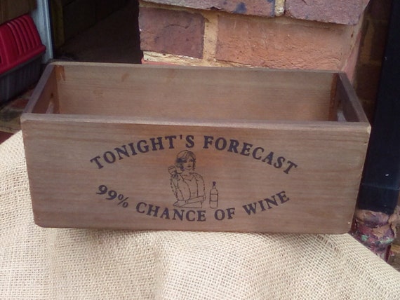 Lovely Rustic Wooden Wine Storage Box With Tonight's - Etsy
