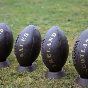 SCOTLAND RUGBY Antique Leather Style Display Ball With Optional Display ...