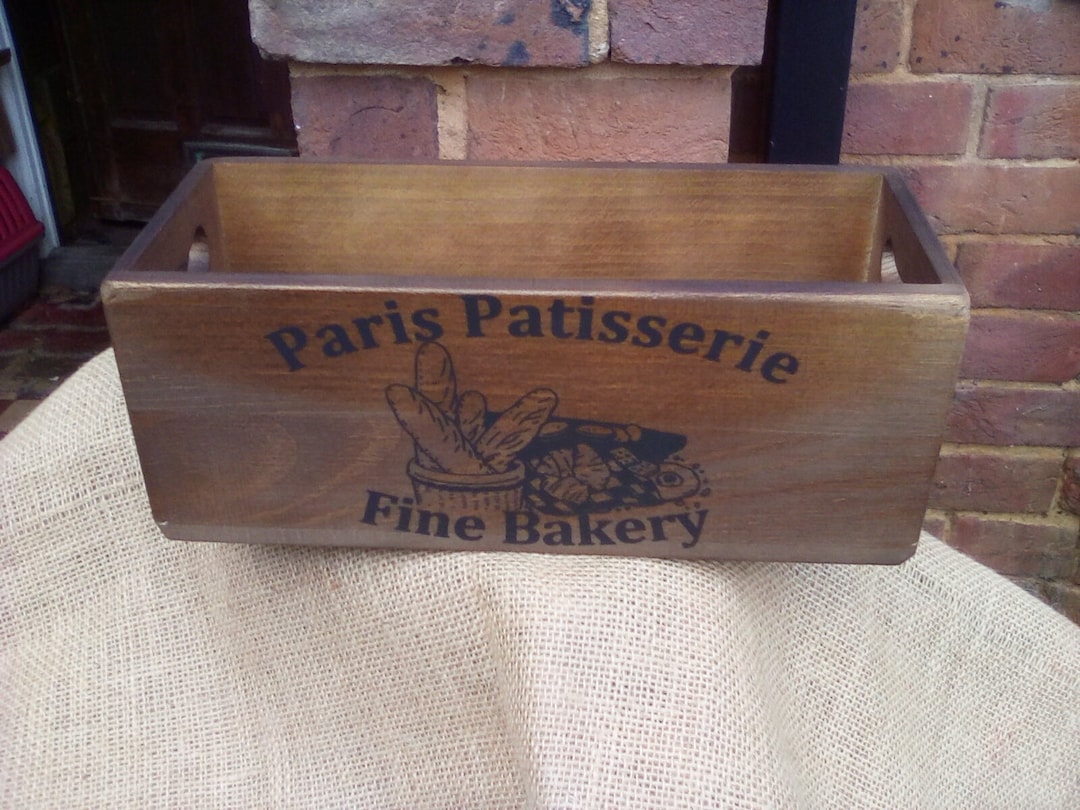 Gorgeous Rustic Wooden PARIS PATISSERIE Storage Box. 28cm X 11 Cm. - Etsy