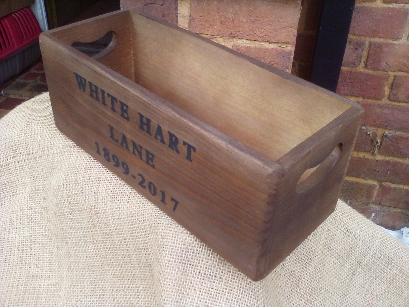 Lovely Rustic Wooden Storage Box With WHITE HART LANE 1899-2017 Makes a ...