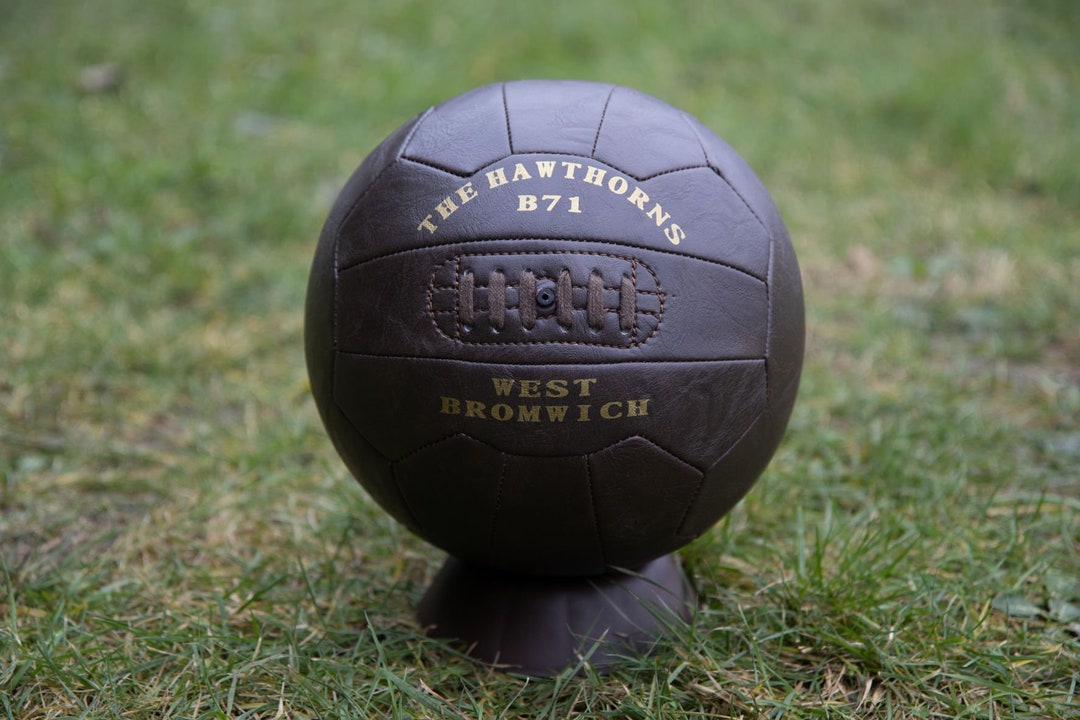 Antique Leather Style Display Football With THE HAWTHORNS B71. Makes a ...