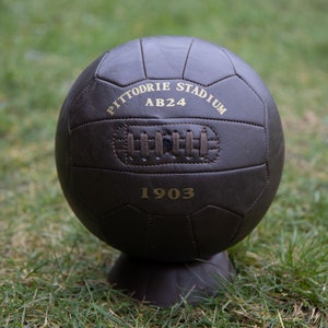 Antique Leather Style Display Football With PITTODRIE STADIUM AB24 ...