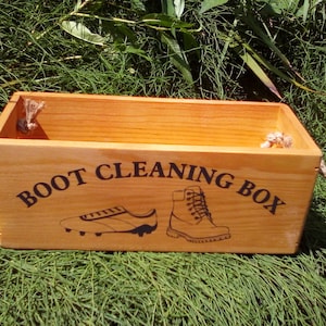 Shoe Shine/boot Cleaning Box. Rustic Wooden Storage Box. Ideal for ...