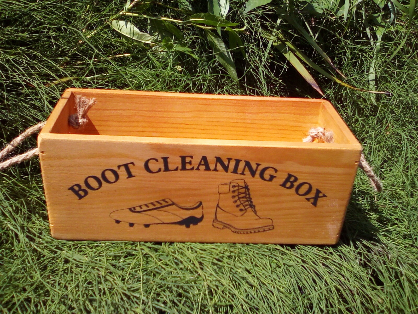 Shoe Shine/boot Cleaning Box. Rustic Wooden Storage Box. Ideal | Etsy UK