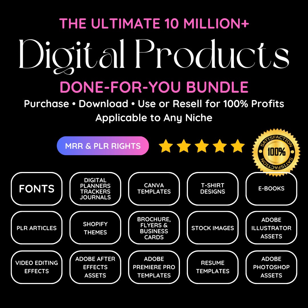 PLR + MRR Digital Products Bundle for Resell, 1 MILLION Products ...