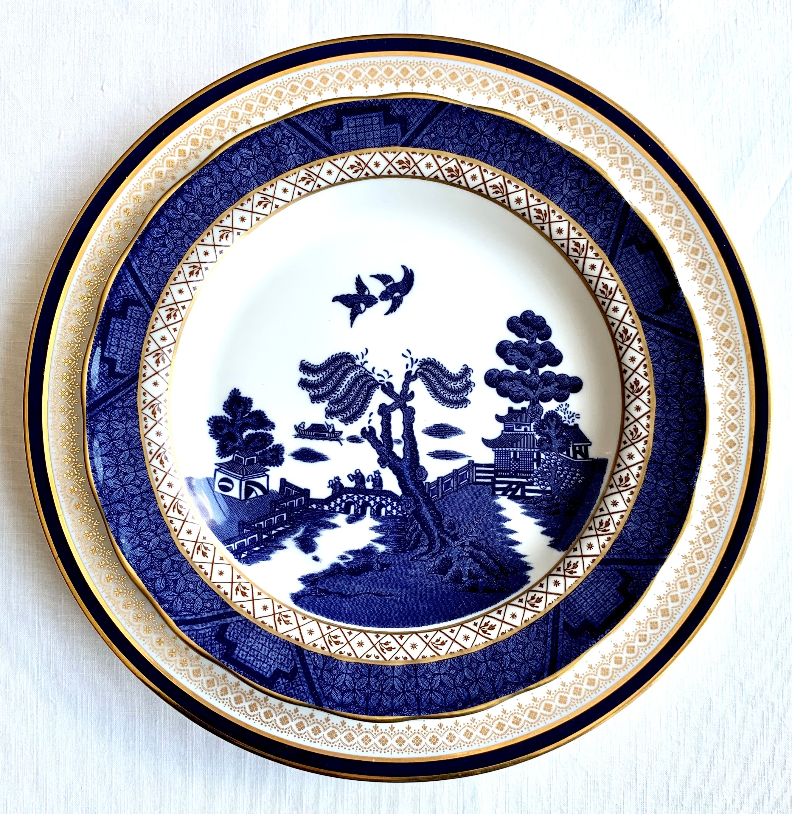 5pc Vintage Booths Old Willow Salad/dessert Plates - Etsy