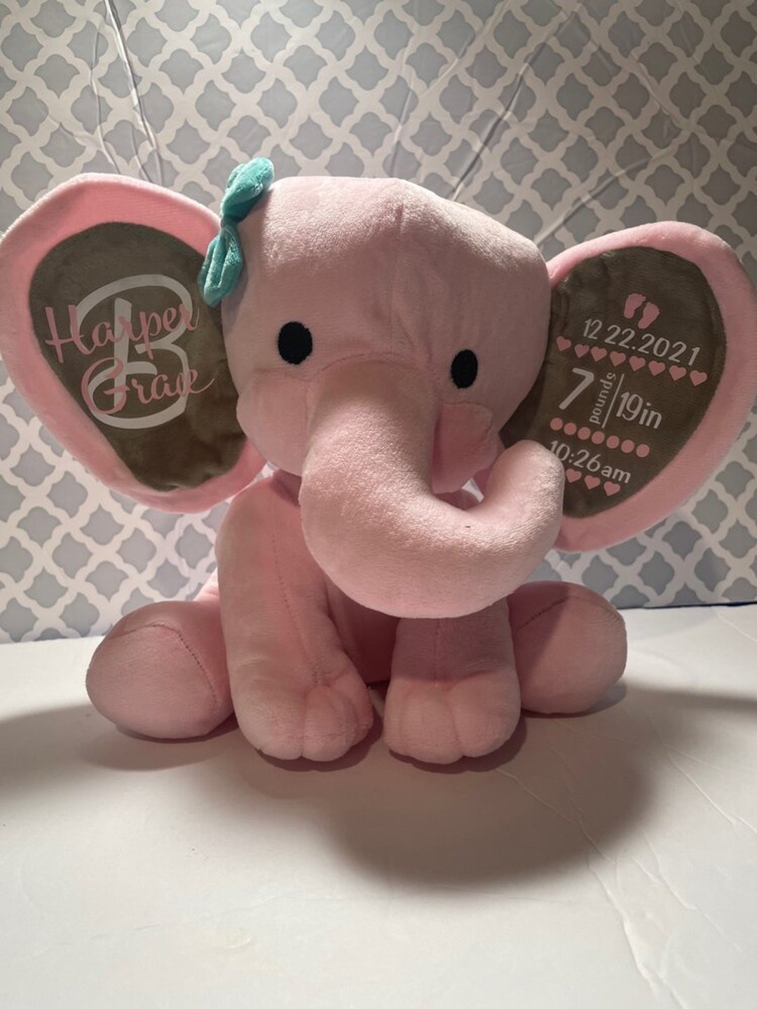 Baby Elephant Birth Stats Personalized - Etsy