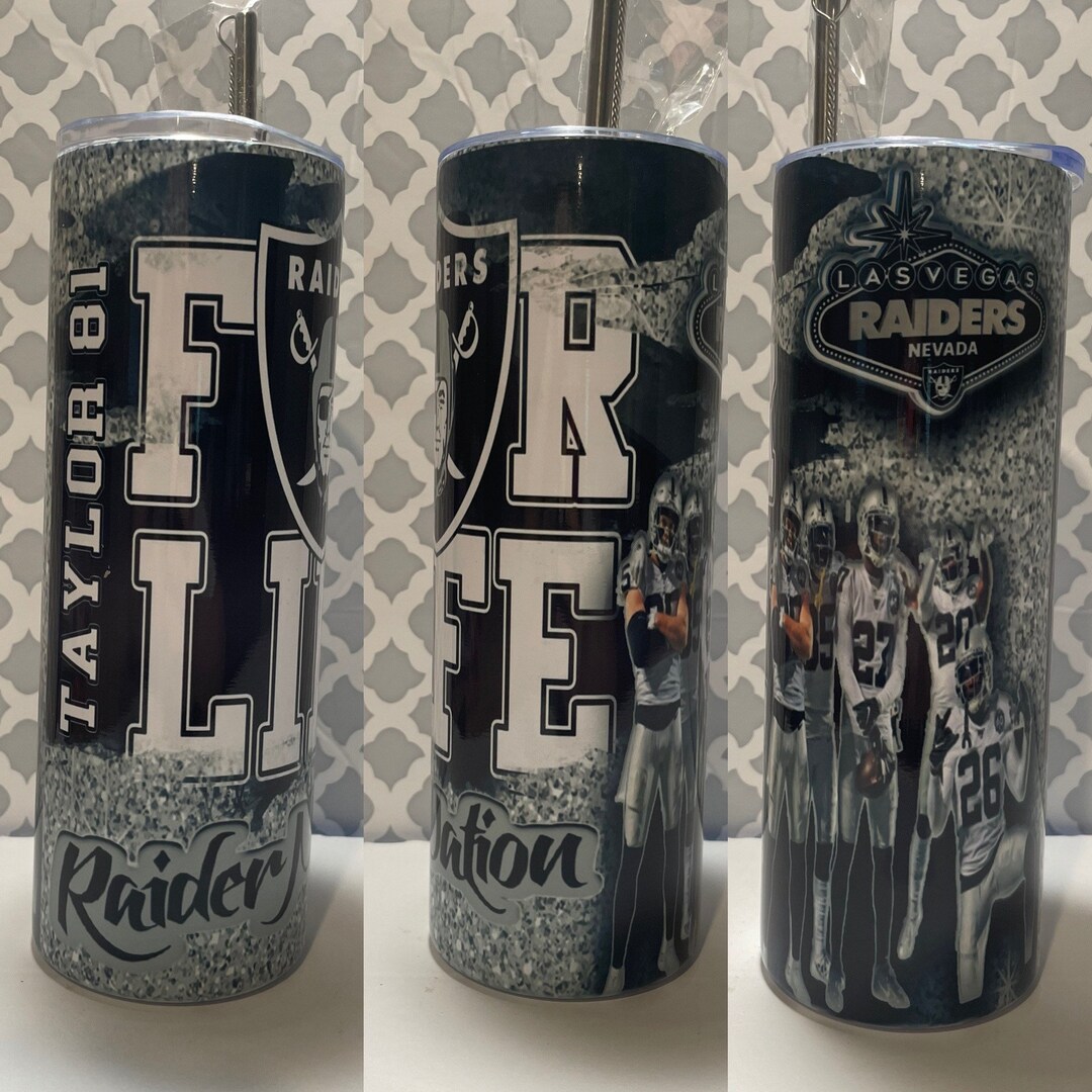 Raiders Personalized 20oz Skinny Tumbler W/metal Straw. - Etsy