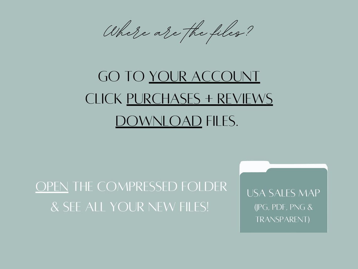 Minimalist Printable + Downloadable United States Sales Map / Simple ...