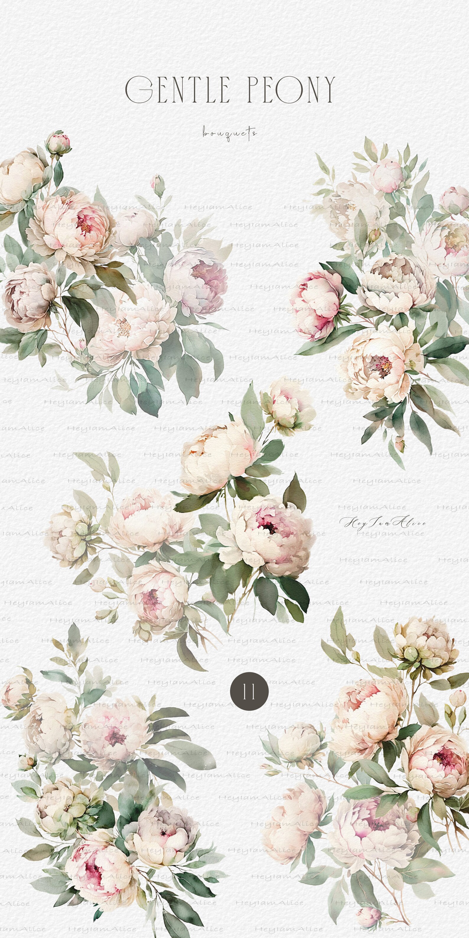 Pink Peony Flower Watercolor Clipart, Soft Pink Delicate PNG, Floral ...