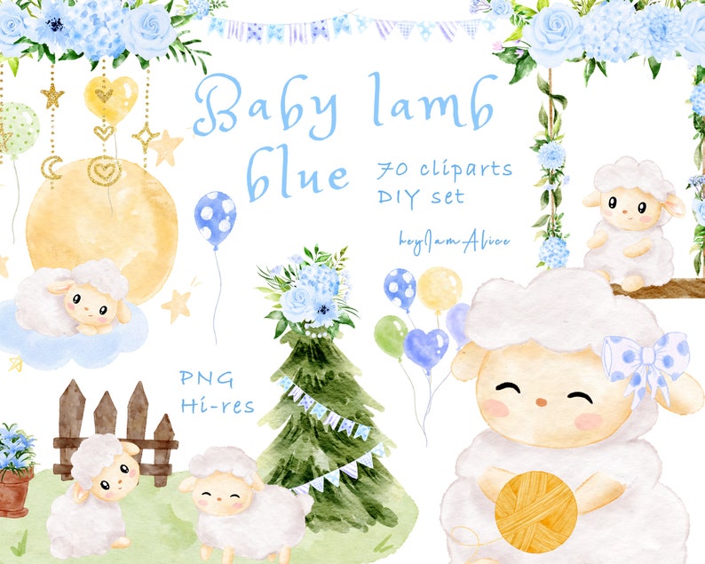 Baby Lamb Clipart Watercolor Sheep PNG Nursery Clipart Baby | Etsy