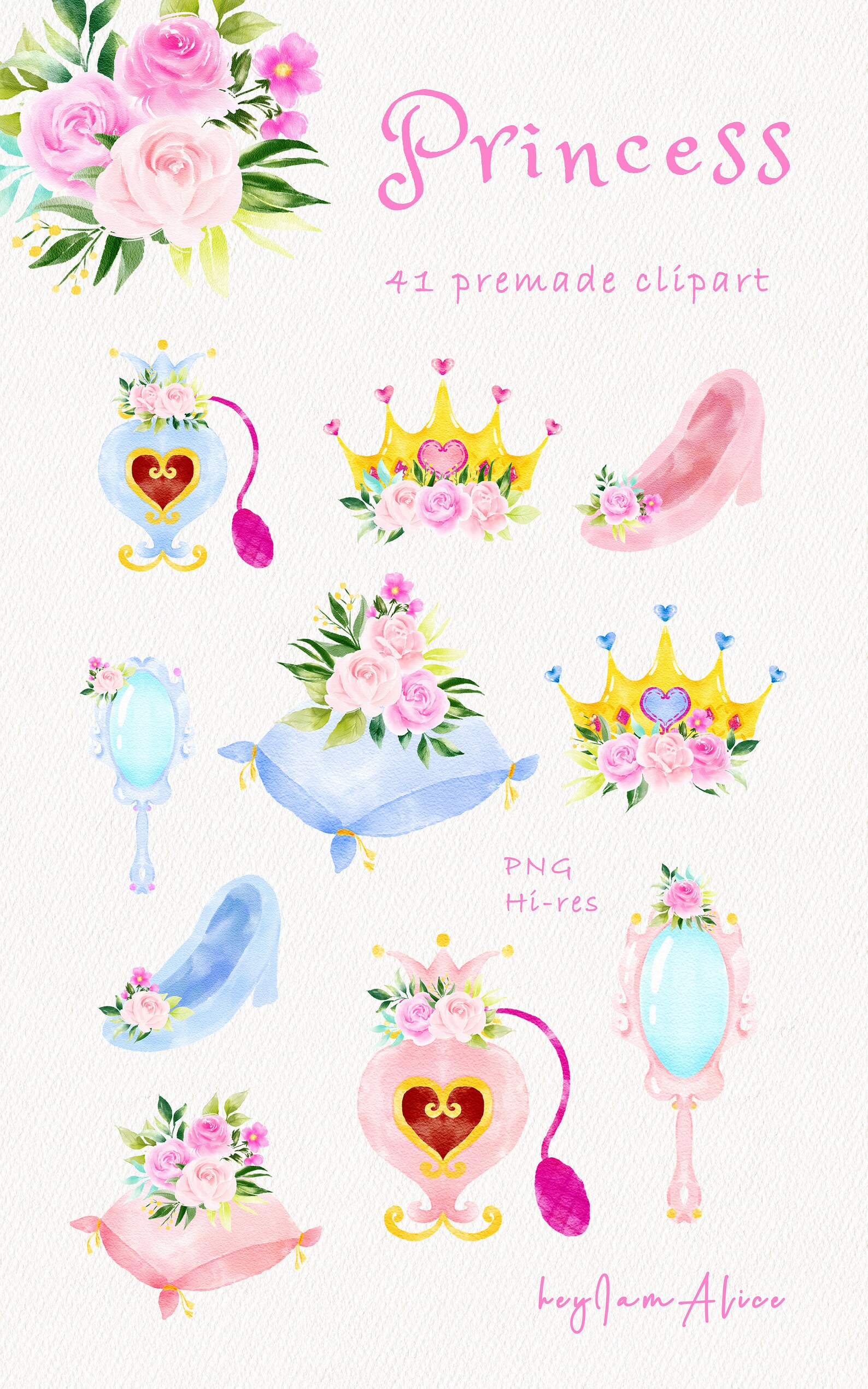 Princess Watercolor Clipartfree COMMERCIAL Use Nursery | Etsy